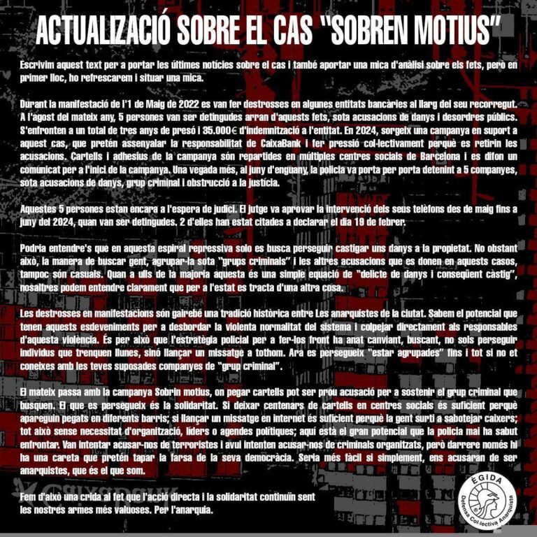 Actualización sobre el caso «sobren motius» | www.briega.org
